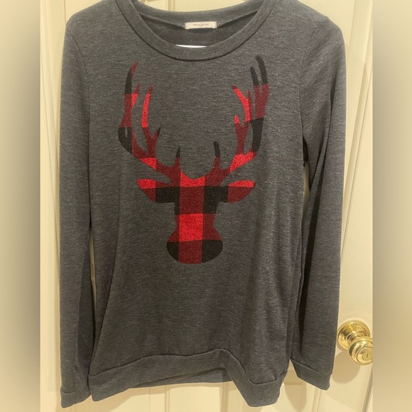 12 Pm By Mon Ami | Tops | 2pm By Mon Ami Dark Gray Long Sleeve Top With ...
